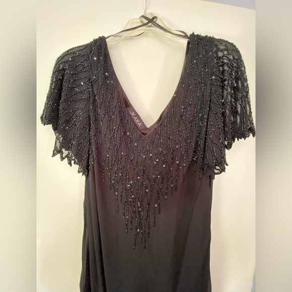 JKara | Dresses | Jkara Black With Black Beads Cocktail Dress | Poshmark